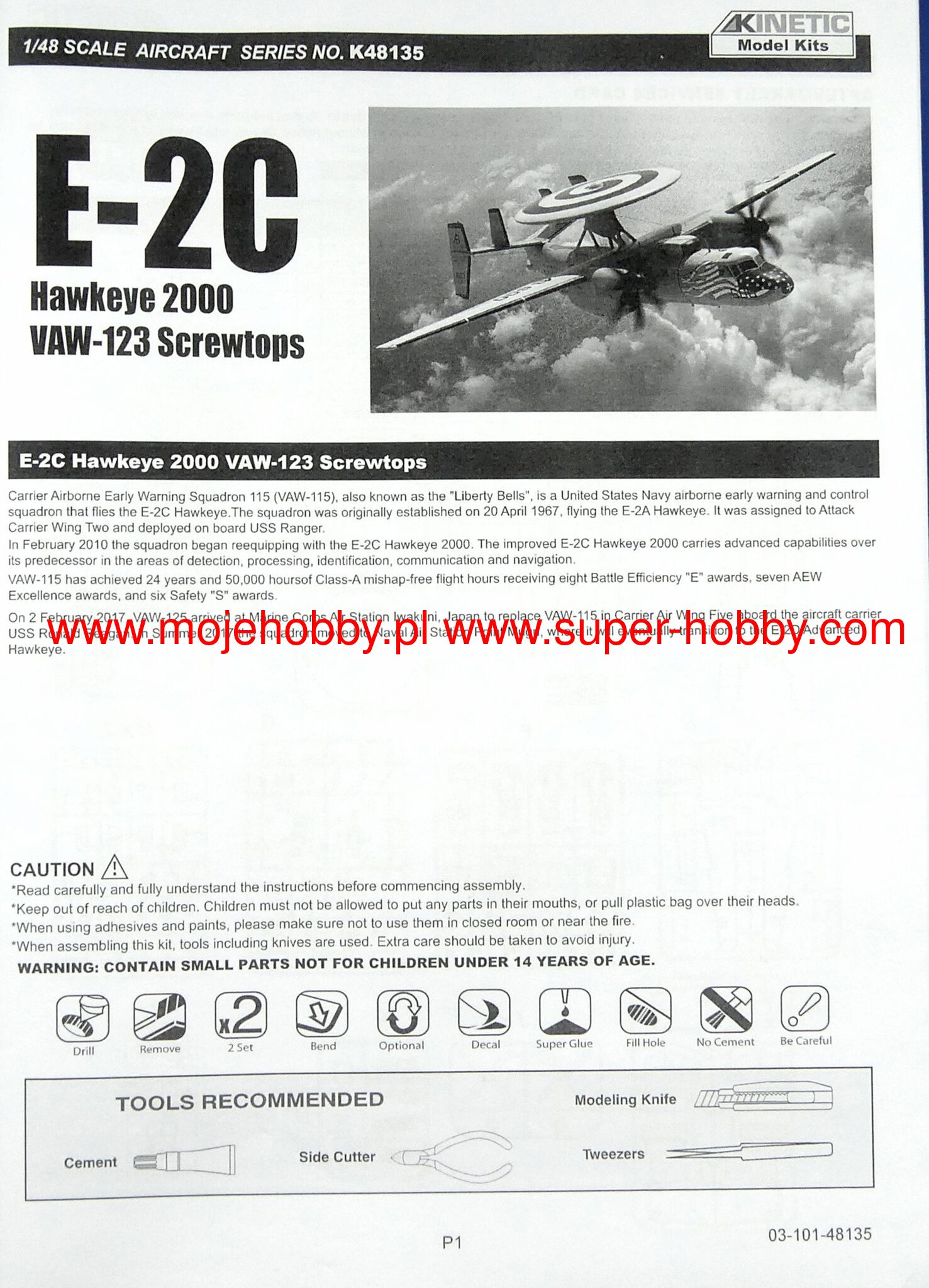 Grumman E-2 C Hawkwye 2000 - VAW-123 'Screwtops' Kinetic 48135